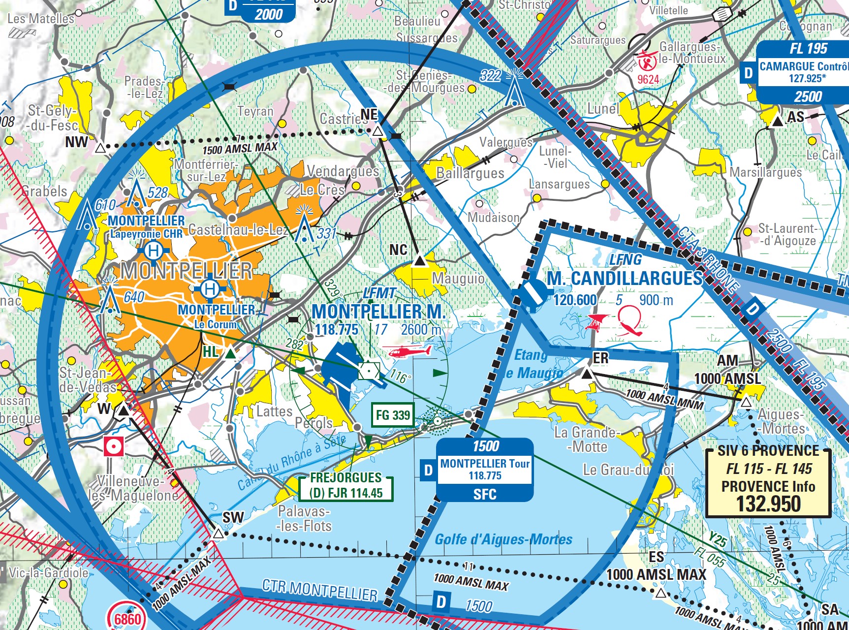 Cartes SIA 1/250 000 ème – Ailes Montpelliéraines